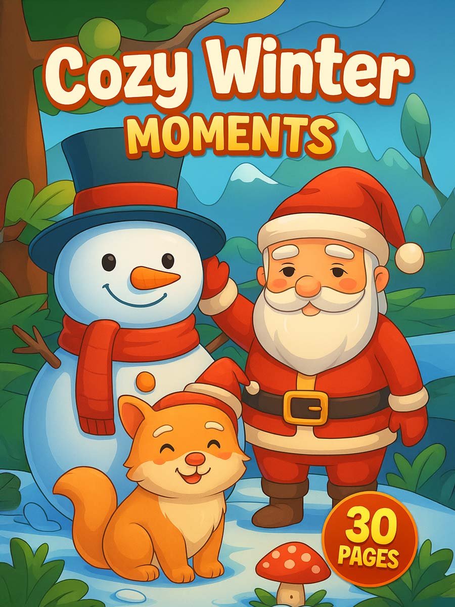 Cozy Winter Moments – 30 Kids Winter Coloring Pages - Coloring Page Store