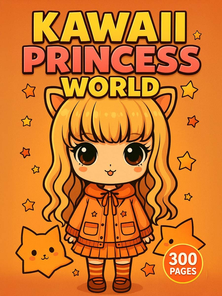 Kawaii Princess World – 300 Princess & Cute Girl Pages - Coloring Page ...