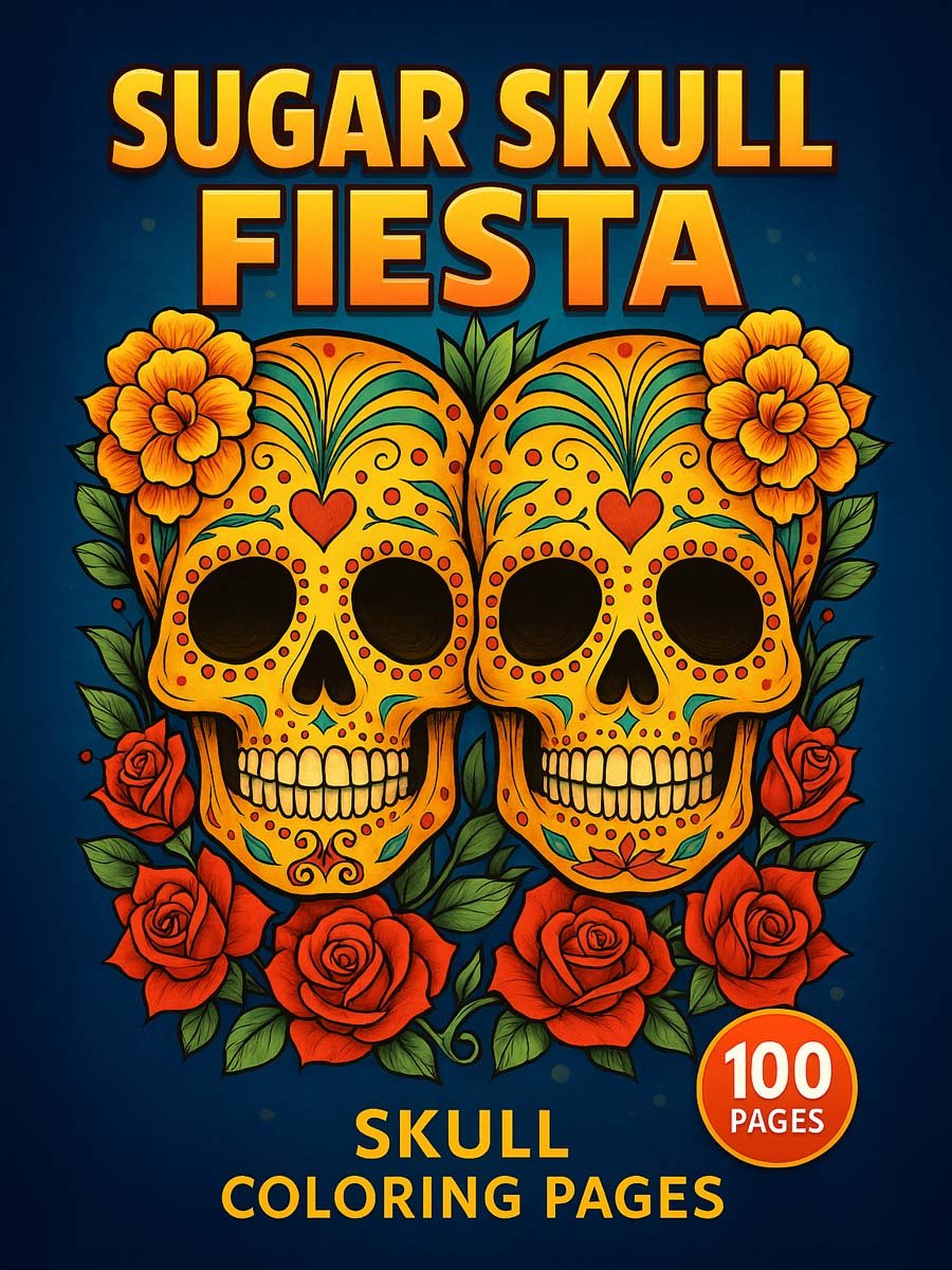 Sugar Skull Fiesta – 100 Coloring Pages - Coloring Page Store