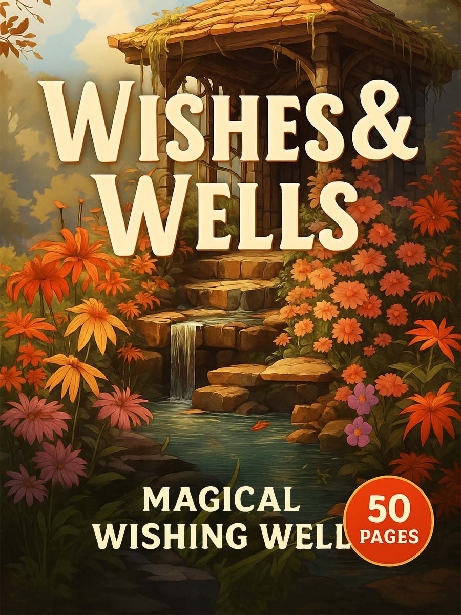 Wishes & Wells – 50 Magical Wishing Well Pages - Coloring Page Store